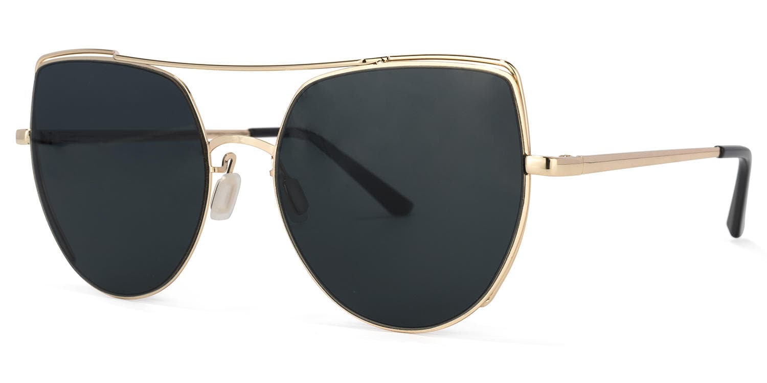 Reuben Aviator Gold Sunglasses | Vooglam