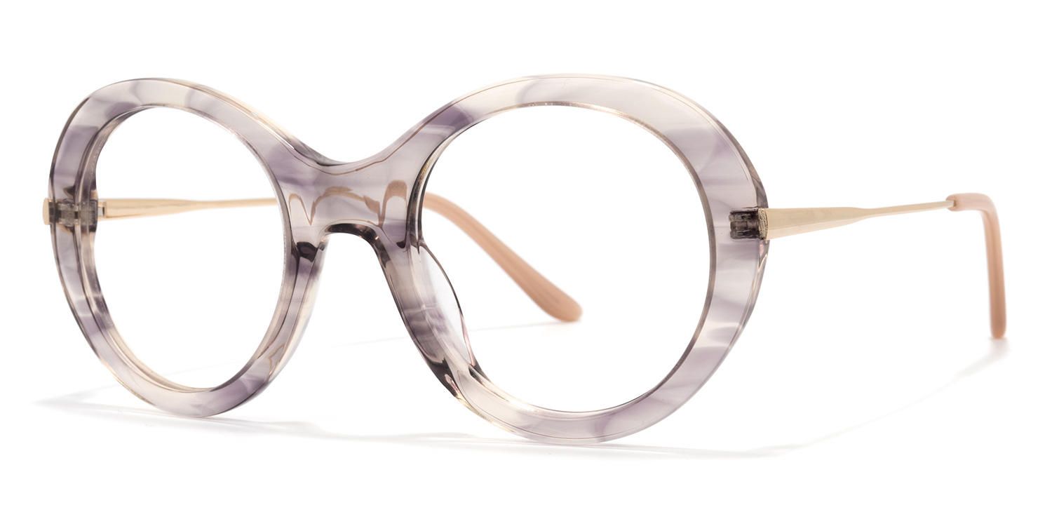 Abril Round Light/Purple Eyeglasses | Vooglam