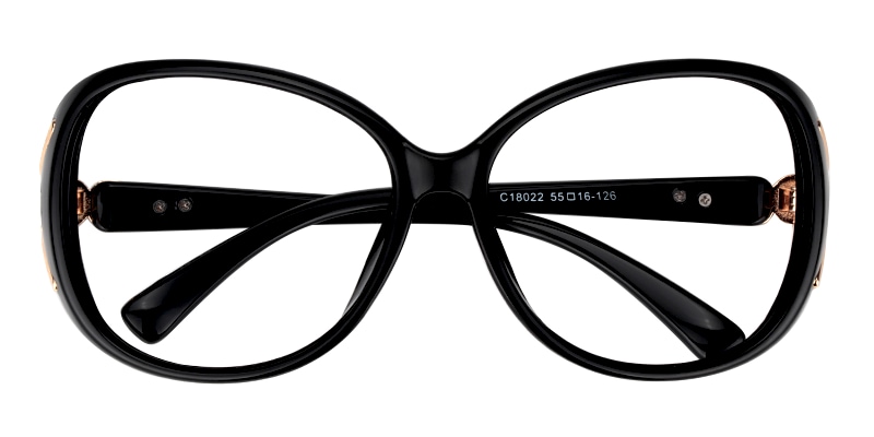 Berenice Oval Black Eyeglasses | Vooglam