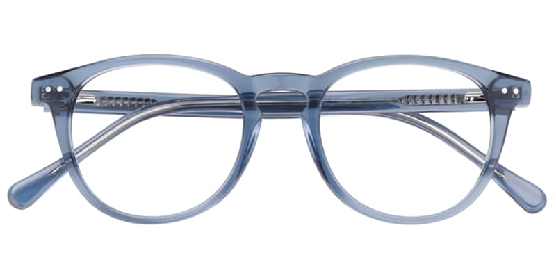 Opal Round Light/Blue Eyeglasses | Vooglam