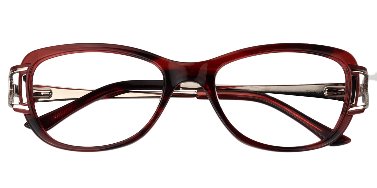 Dorsey Rectangle Red/Floral Eyeglasses | Vooglam