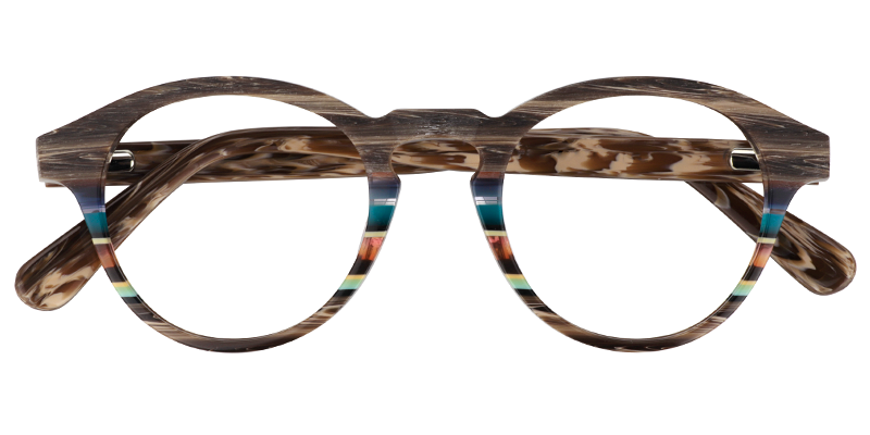 Matilda Round Wood Eyeglasses | Vooglam