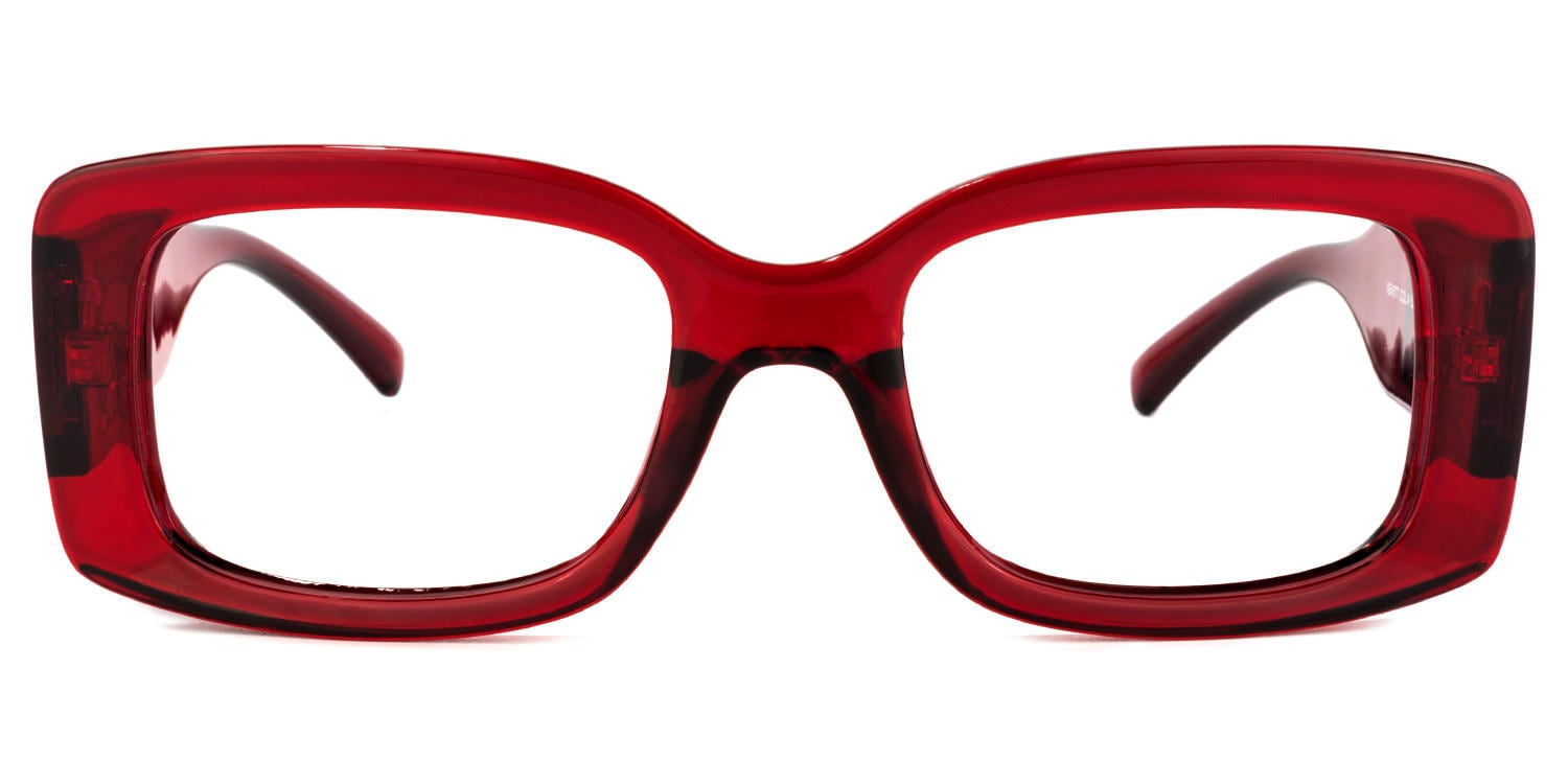 Rectangle Red Eyeglasses | Vooglam.com