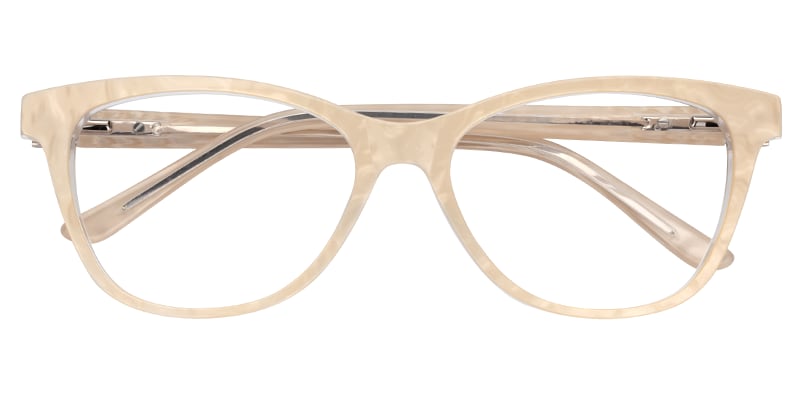 Marianne Rectangle Champagne Eyeglasses | Vooglam