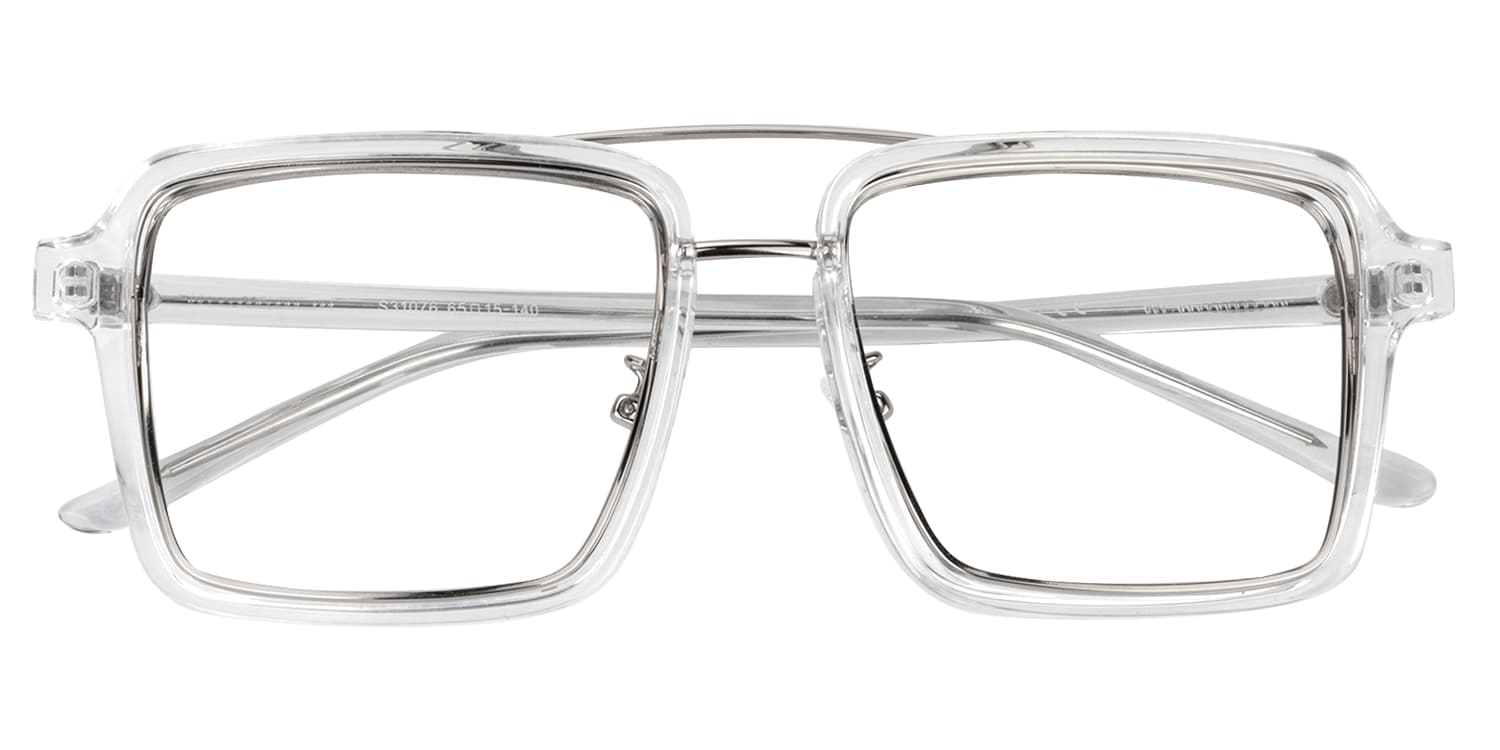 Hailey Aviator Crystal Clear Eyeglasses | Vooglam