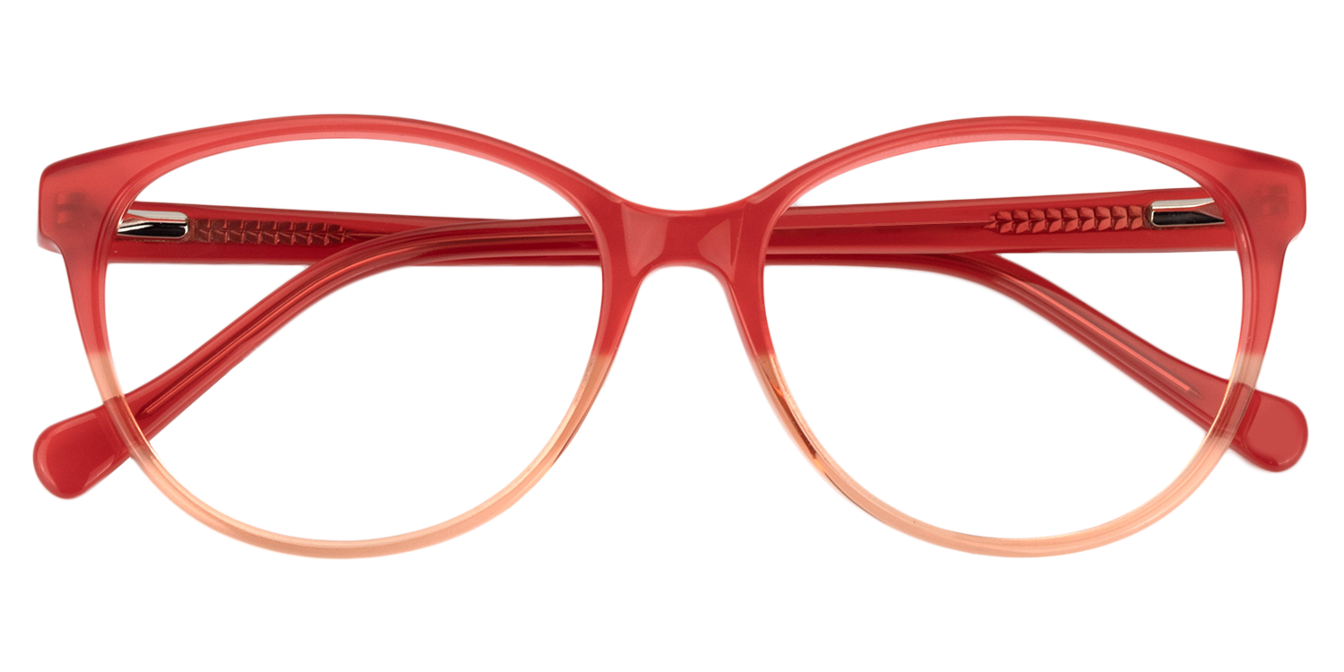 Oval Red Eyeglasses | Vooglam.com