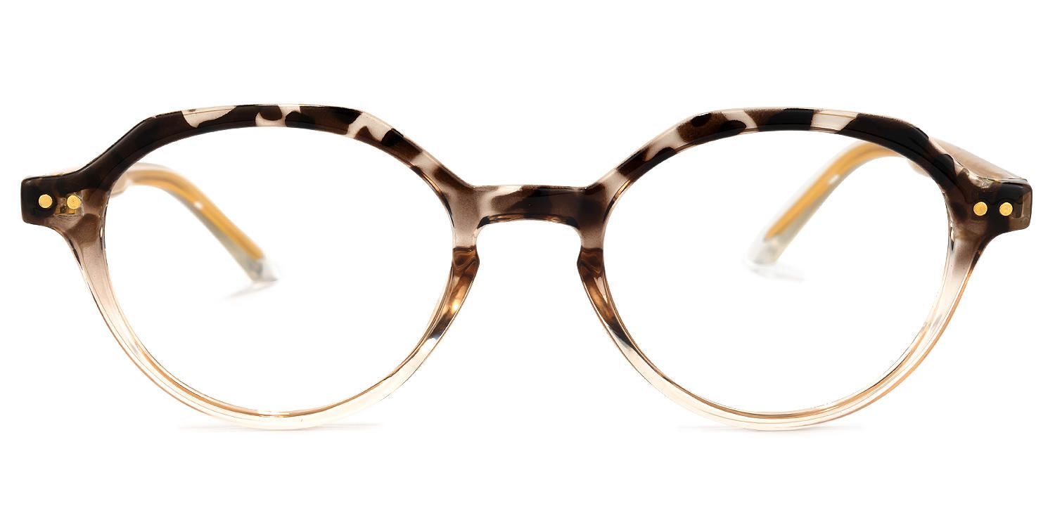 Phyllis - Oval Light/Tortoise Eyeglasses | Vooglam