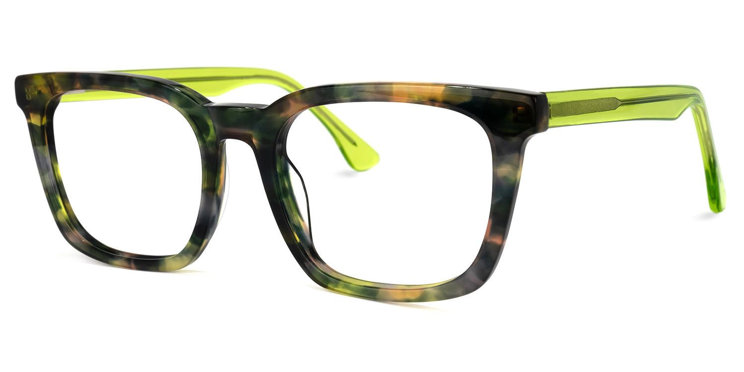 Rectangle Green/Floral Eyeglasses | Vooglam.com