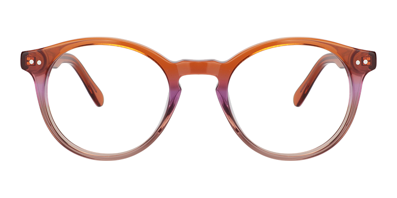 Stylish Round Orange Eyeglasses│Vooglam Optical Glasses