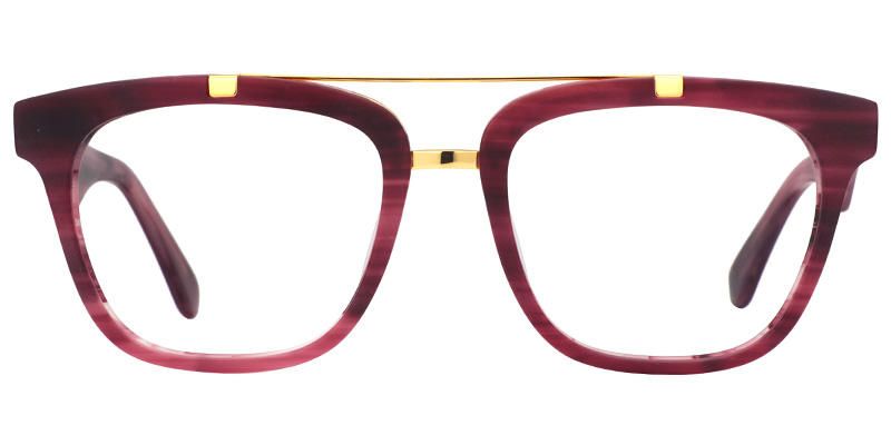 Beryl Red Aviator Eyeglasses | Vooglam