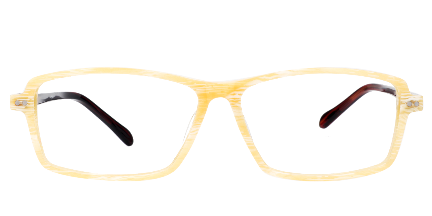 Katey Rectangle Yellow Eyeglasses | Vooglam