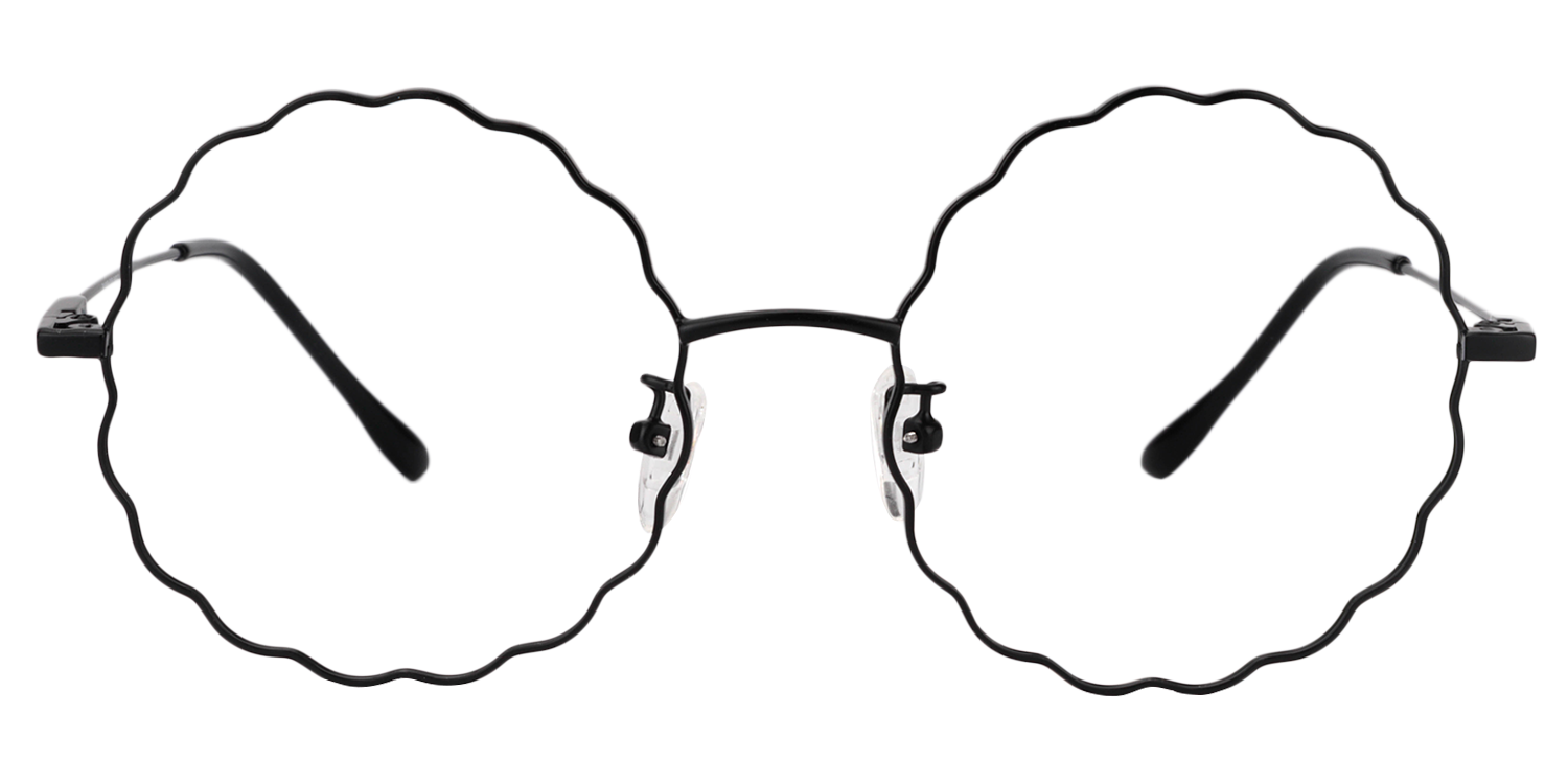 Elfreda Round Black Eyeglasses | Vooglam