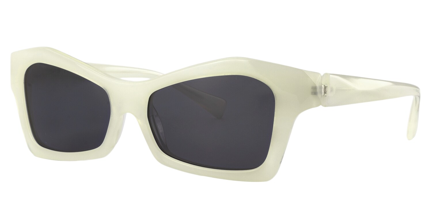 Elegant Geometric Milky/White Sunglasses│Vooglam Sunglasses Online