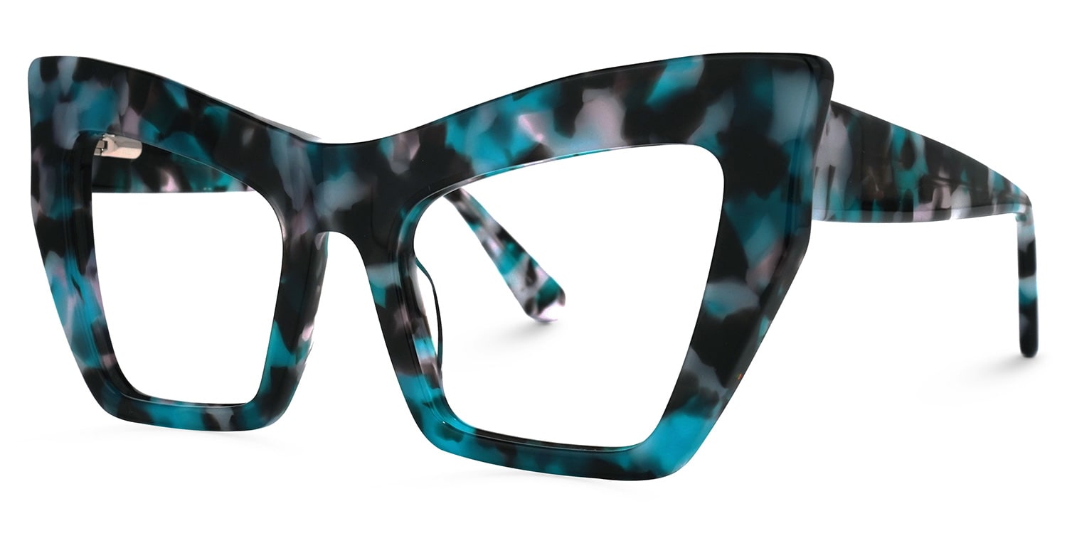 Bobbie Rectangle Bluefloral Eyeglasses Vooglam