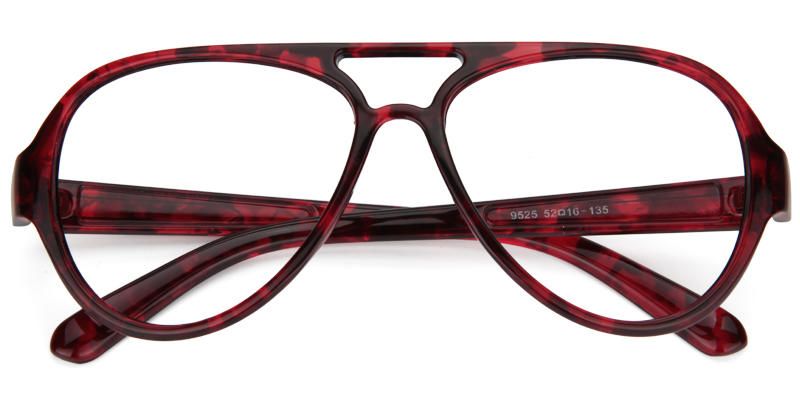 Stylish Red Floral Aviator Eyeglasses