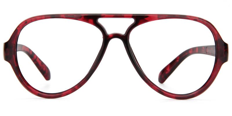 Stylish Red Floral Aviator Eyeglasses