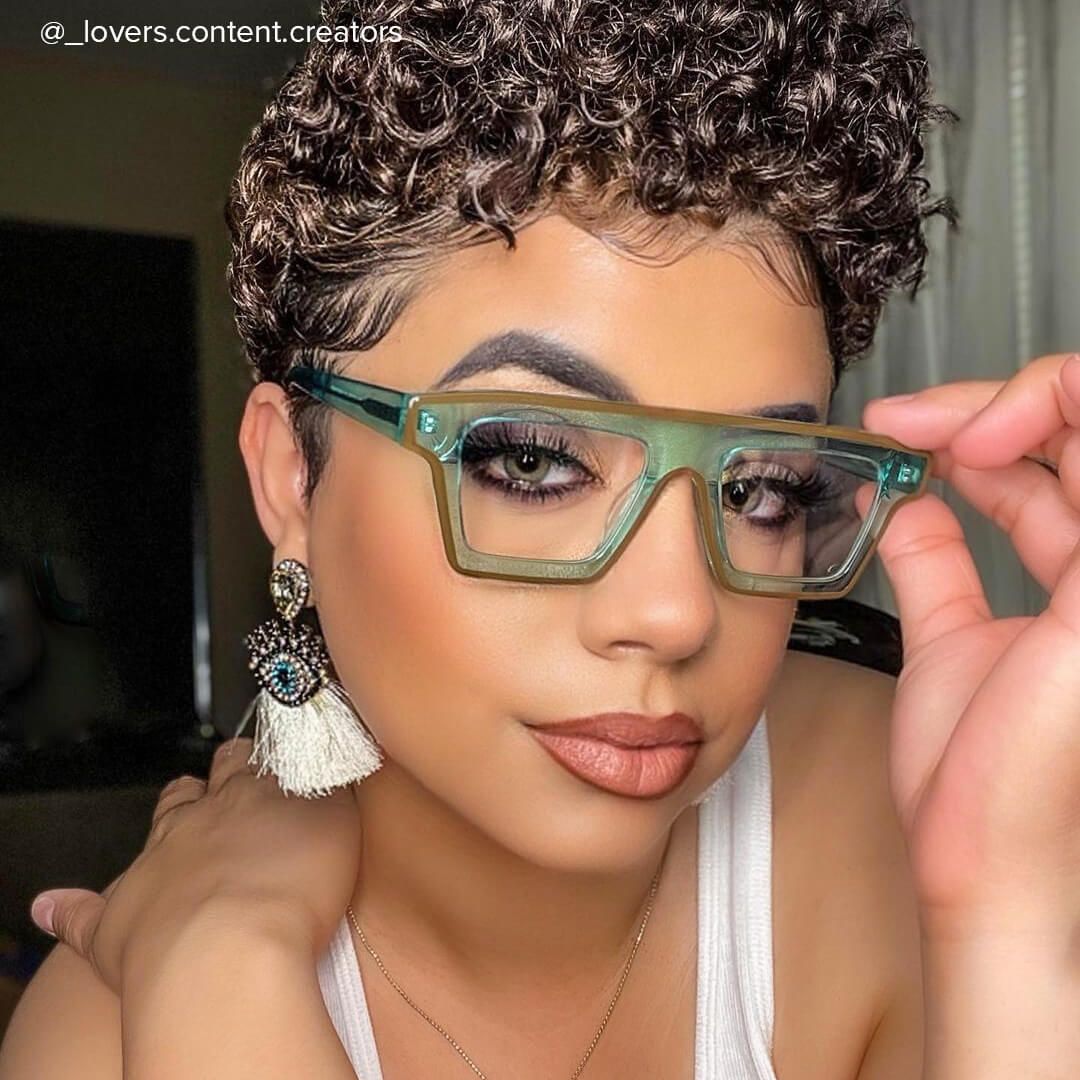 Rectangle Turquoise Eyeglasses | Vooglam.com