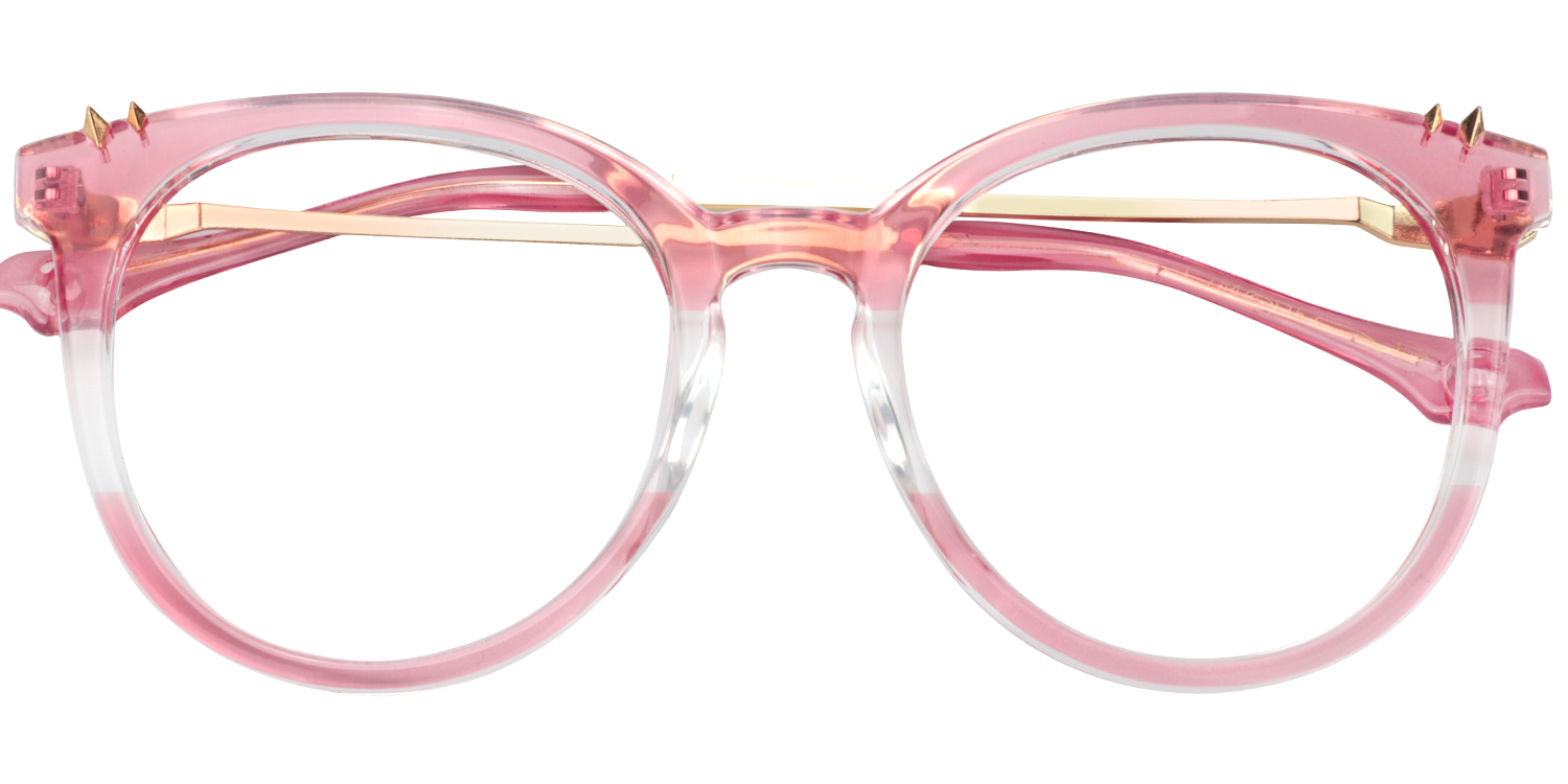 Sabah Round Pink Eyeglasses | Vooglam
