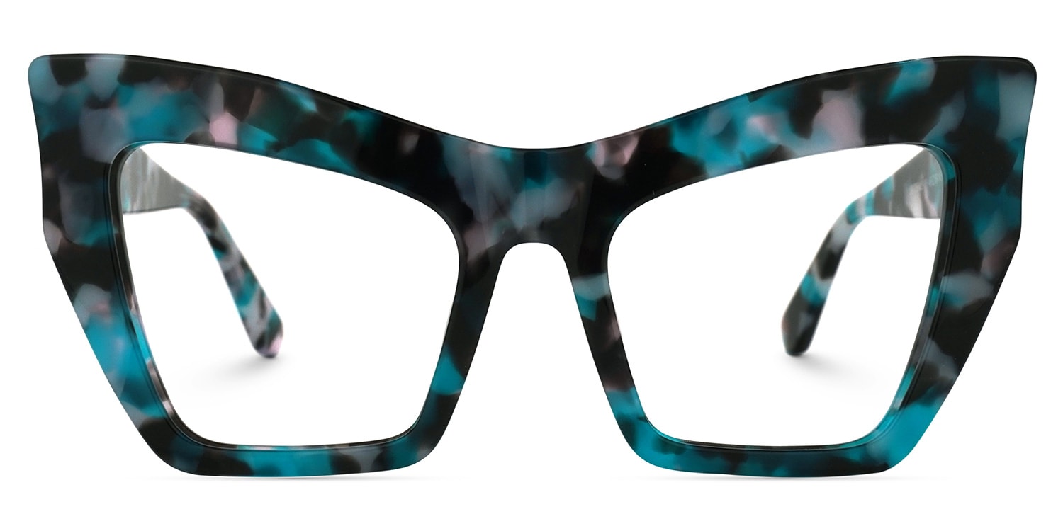 Bobbie Rectangle Bluefloral Eyeglasses Vooglam
