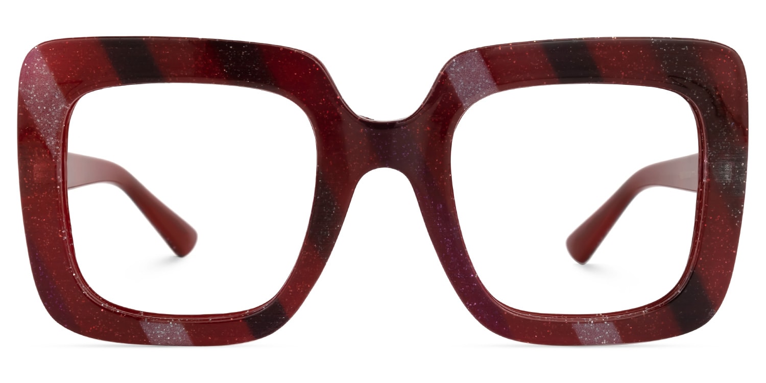 Vanessa - Square Red Eyeglasses | Vooglam