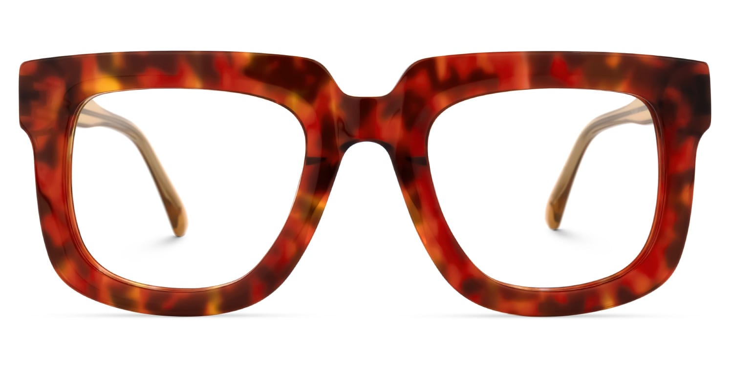 Hodgson - Square Red Eyeglasses | Vooglam