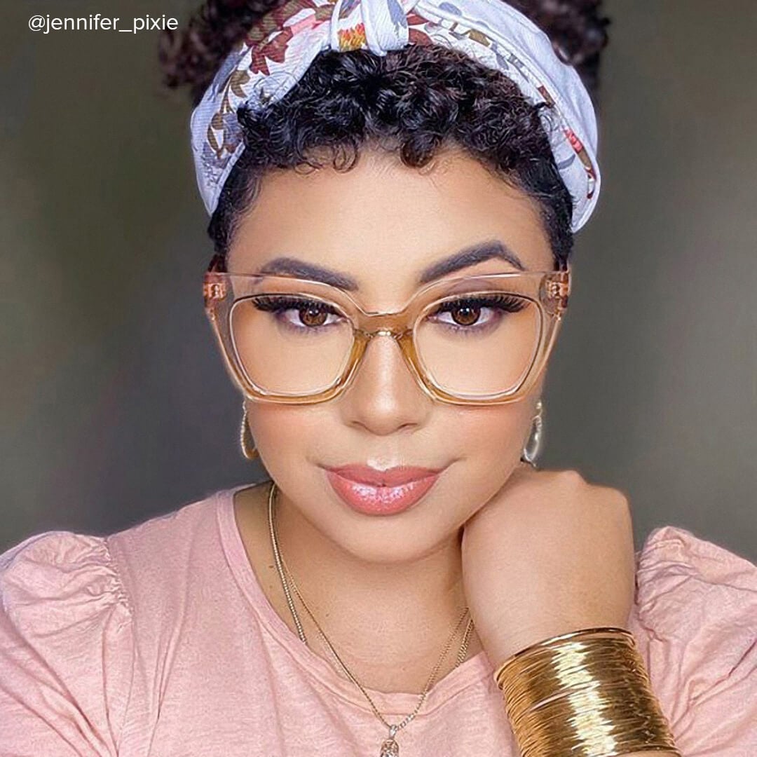 Naila - Square Tawny Eyeglasses│Vooglam