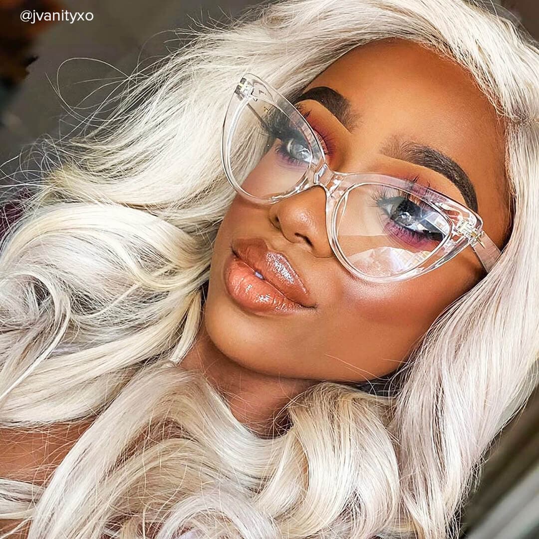 Veromca - Cat Eye Crystal Clear Eyeglasses | Vooglam