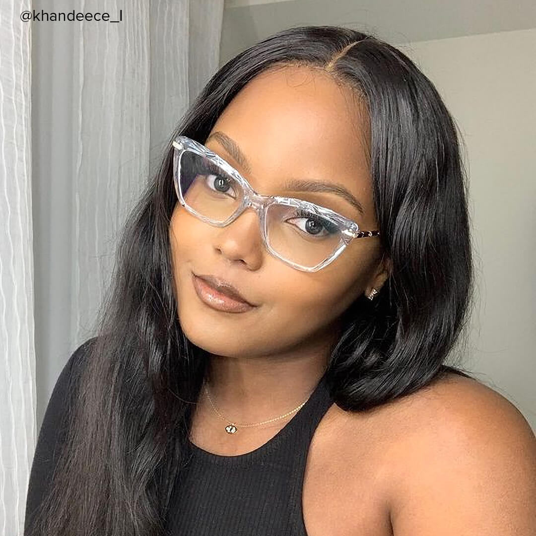 Annie - Rectangle Transparent Crystal Clear Glasses | Vooglam