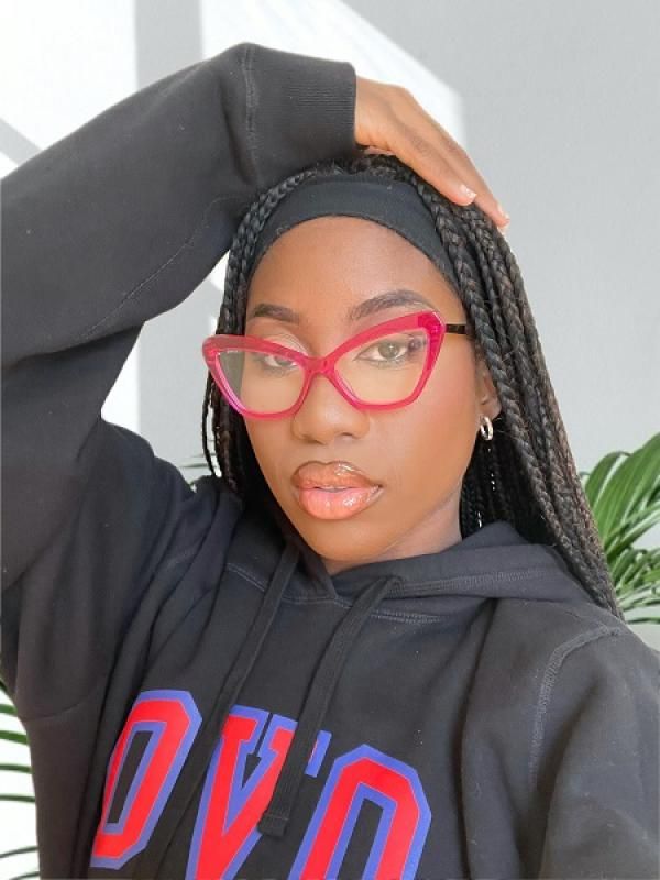 Shaneika - Cat Eye Pink Eyeglasses | Vooglam