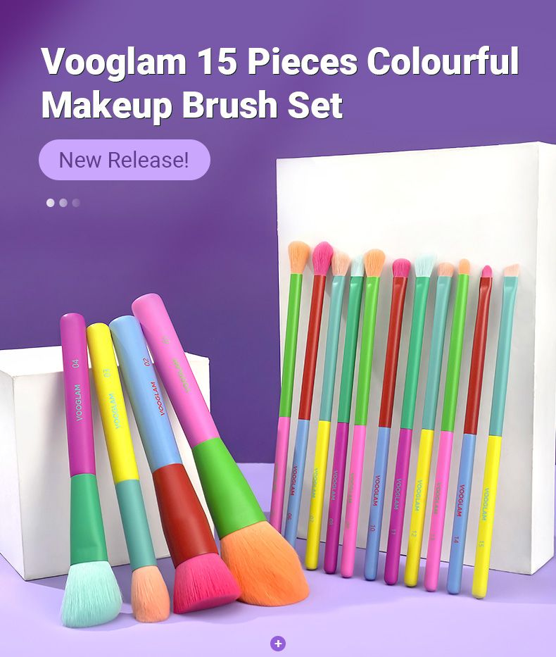 15pcs Multicolor Makeup Brush Set Cosmetics Brushes Powder Eyeshadow ...