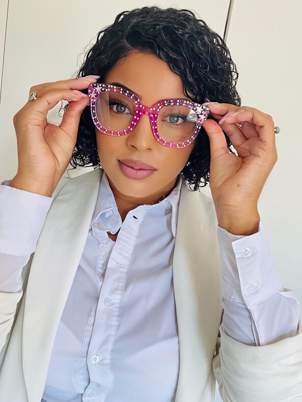 Candice - Crystal Square Eyeglasses | Vooglam