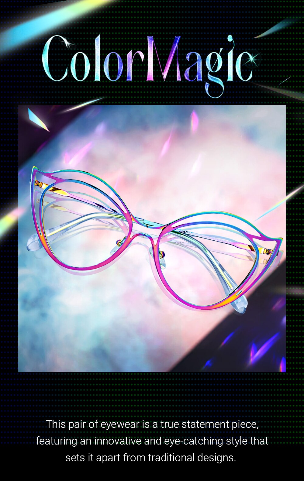 Hilleary - Geometric Multicolor Eyeglasses | Vooglam