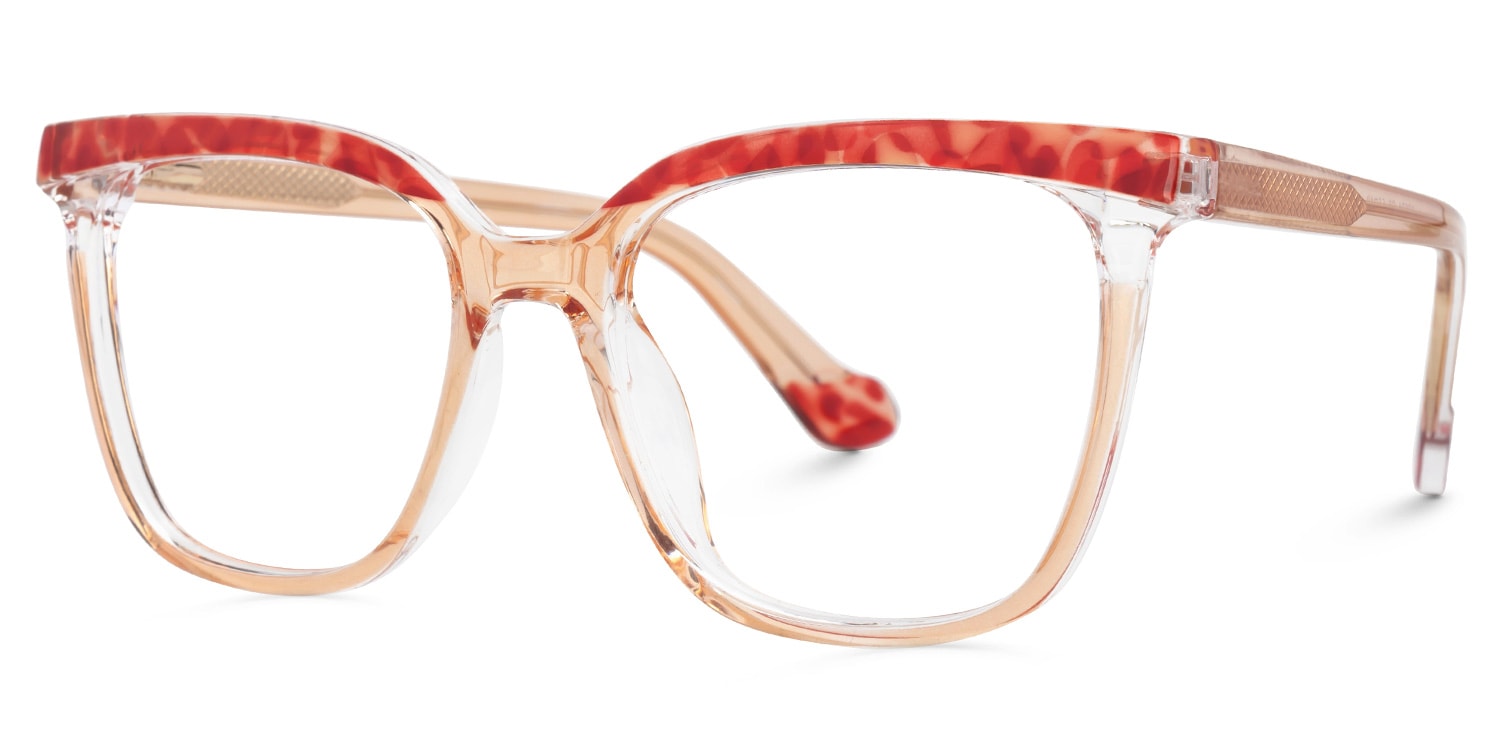Elata - Browline Red Eyeglasses | Vooglam