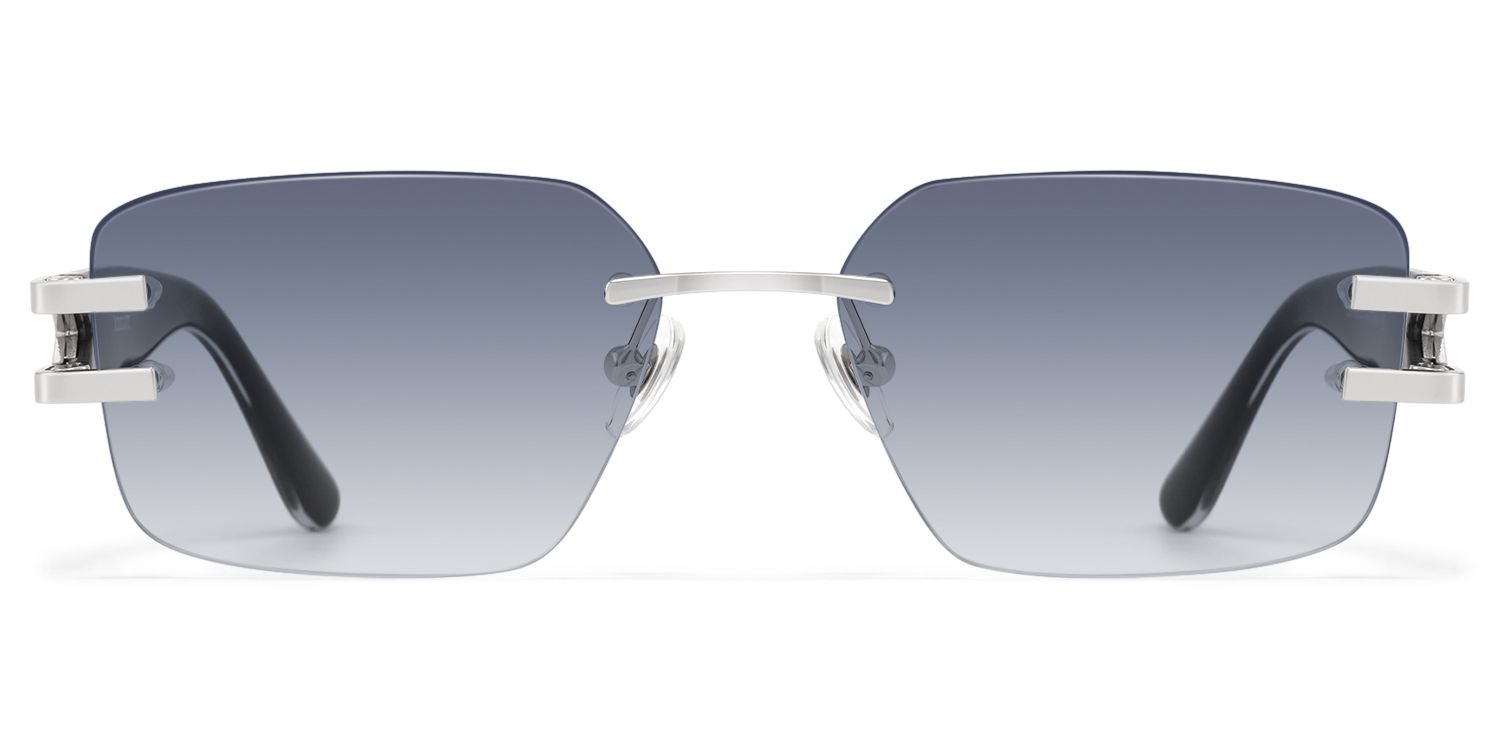 Aurum - Black Gradient Rimless Sunglasses | Vooglam
