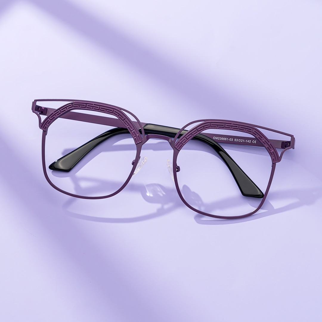 Whitfield - Square Purple Eyeglasses | Vooglam
