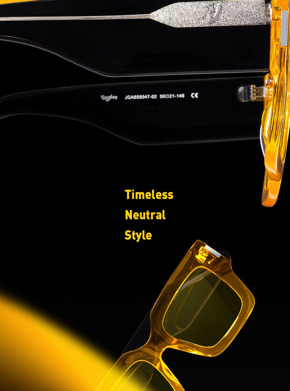 Vaeda - Square Orange Eyeglasses | Vooglam