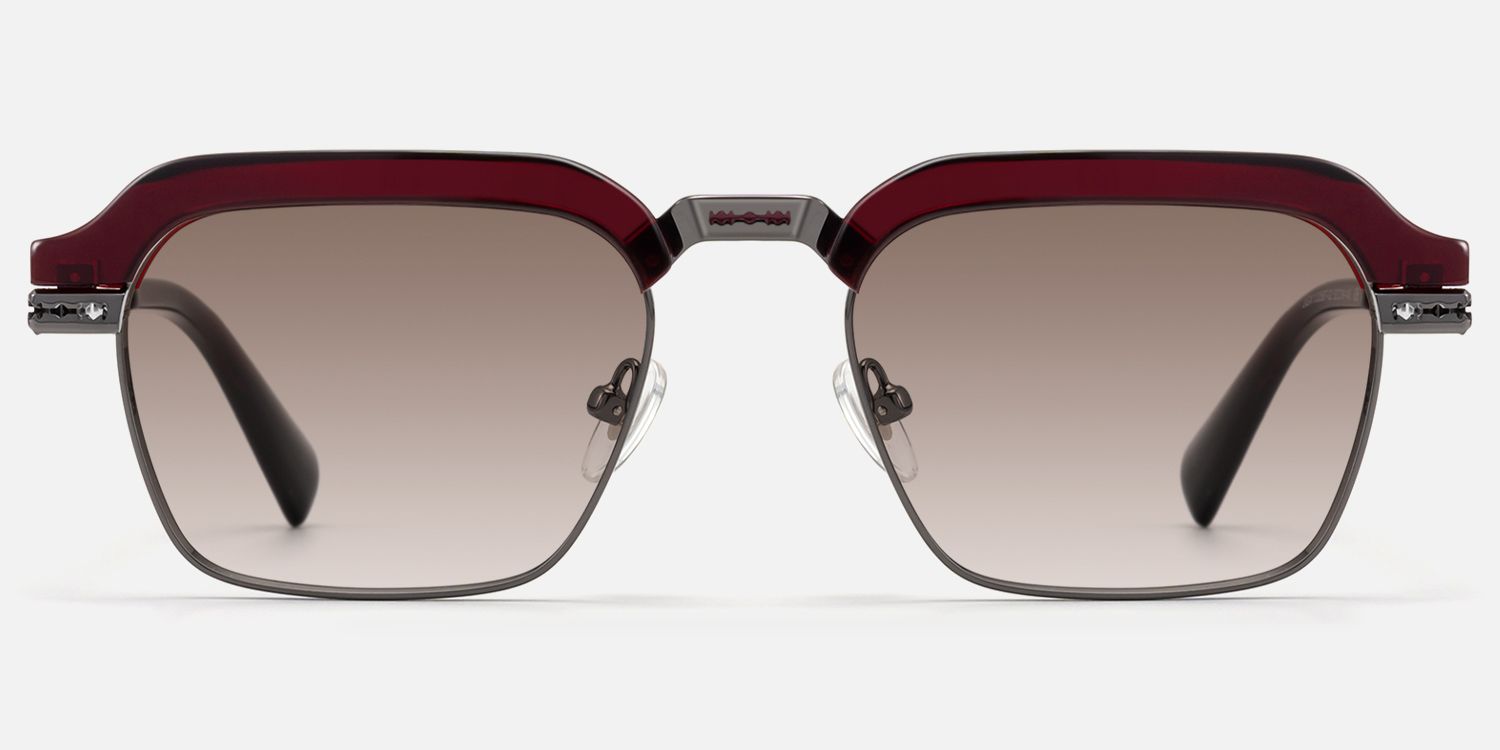 Archive - Red & Gunmetal Razor Blade Glasses | Vooglam