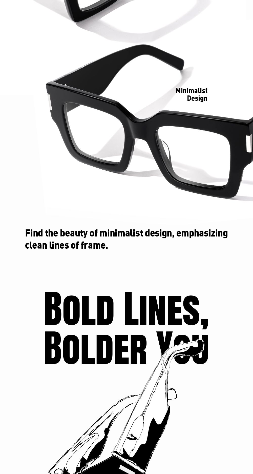 Vaeda - Square Black Eyeglasses | Vooglam