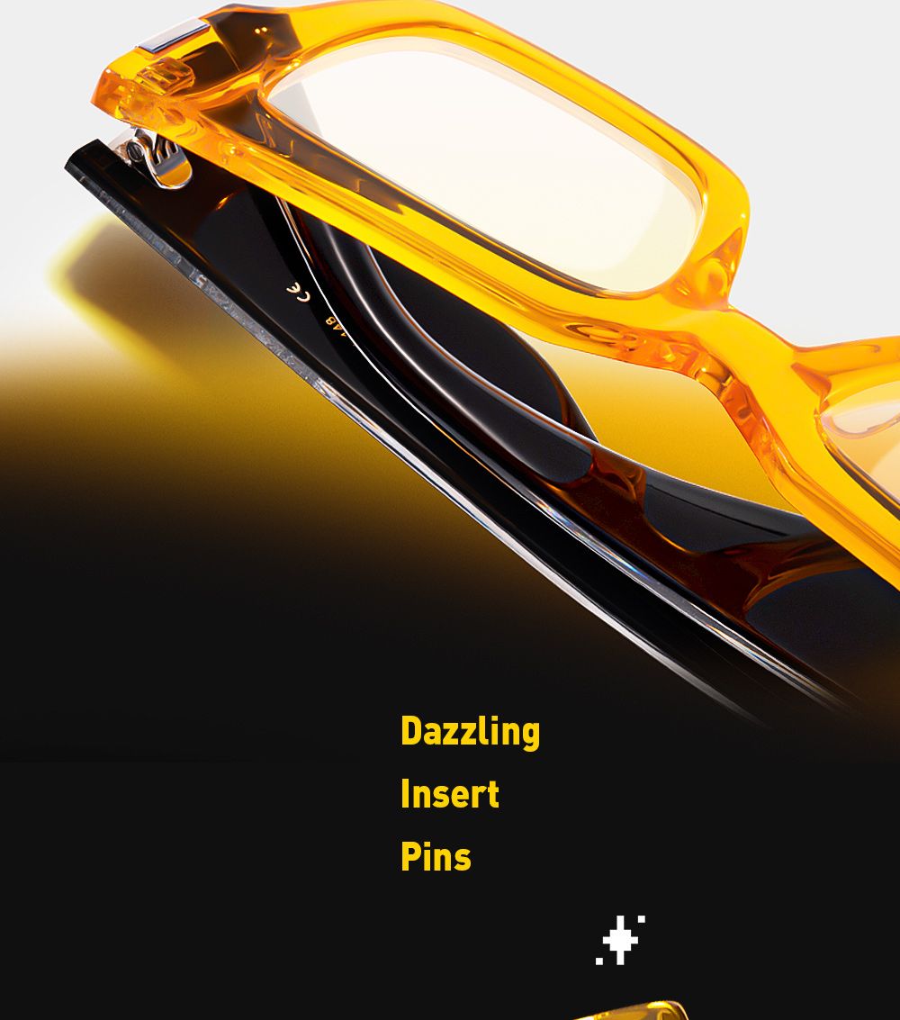 Vaeda - Square Orange Eyeglasses | Vooglam