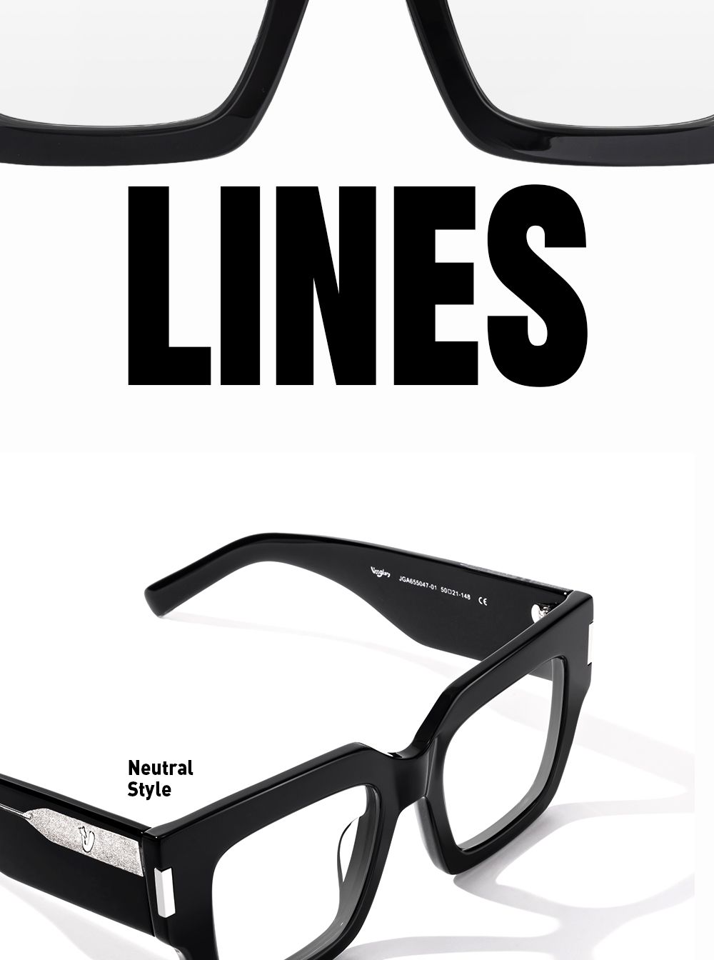 Vaeda - Square Black Eyeglasses | Vooglam