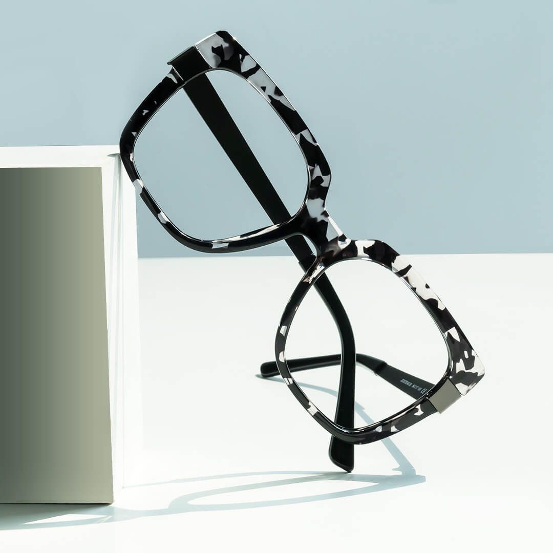 Abeni - Square Black/Pattern Eyeglasses | Vooglam