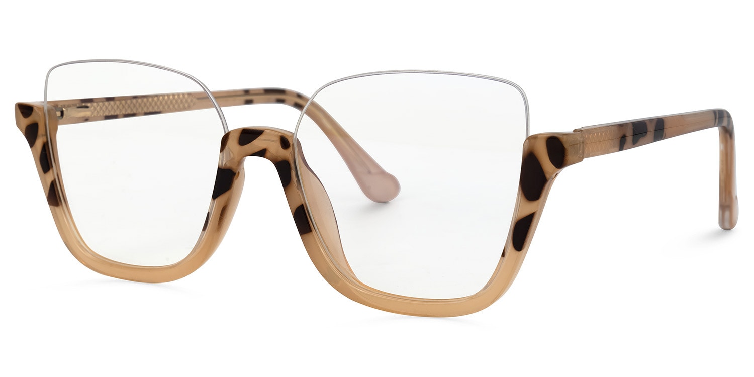 Calanthe - Square Tortoise Eyeglasses | Vooglam