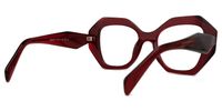 Edalene - Geometric Red Eyeglasses | Vooglam