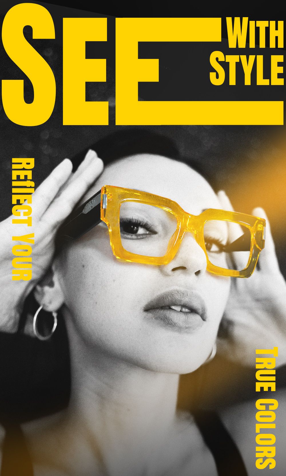 Vaeda - Square Orange Eyeglasses | Vooglam