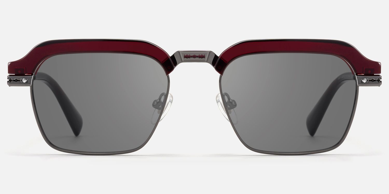 Archive - Red & Gunmetal Razor Blade Glasses | Vooglam