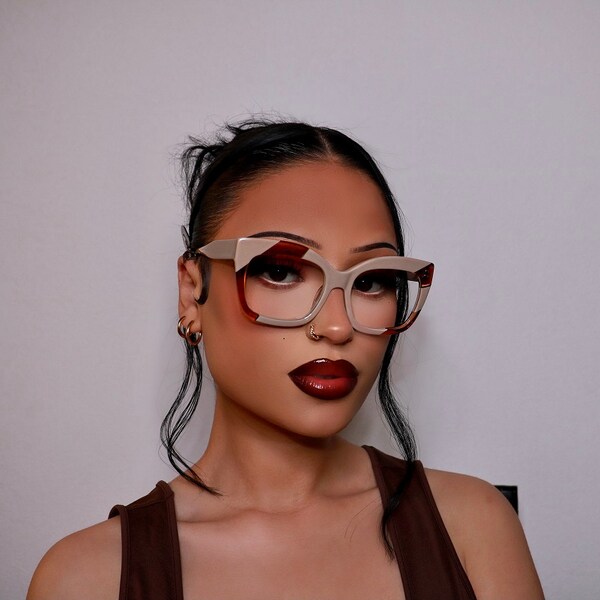 Terrie - Square Cameo/Brown Eyeglasses | Vooglam