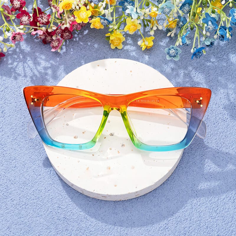 Griffin - Rectangle Multicolor Eyeglasses | Vooglam