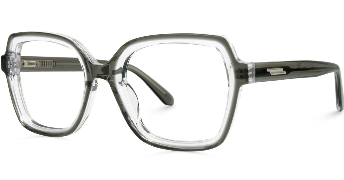 Edwald - Rectangle Grey Eyeglasses | Vooglam