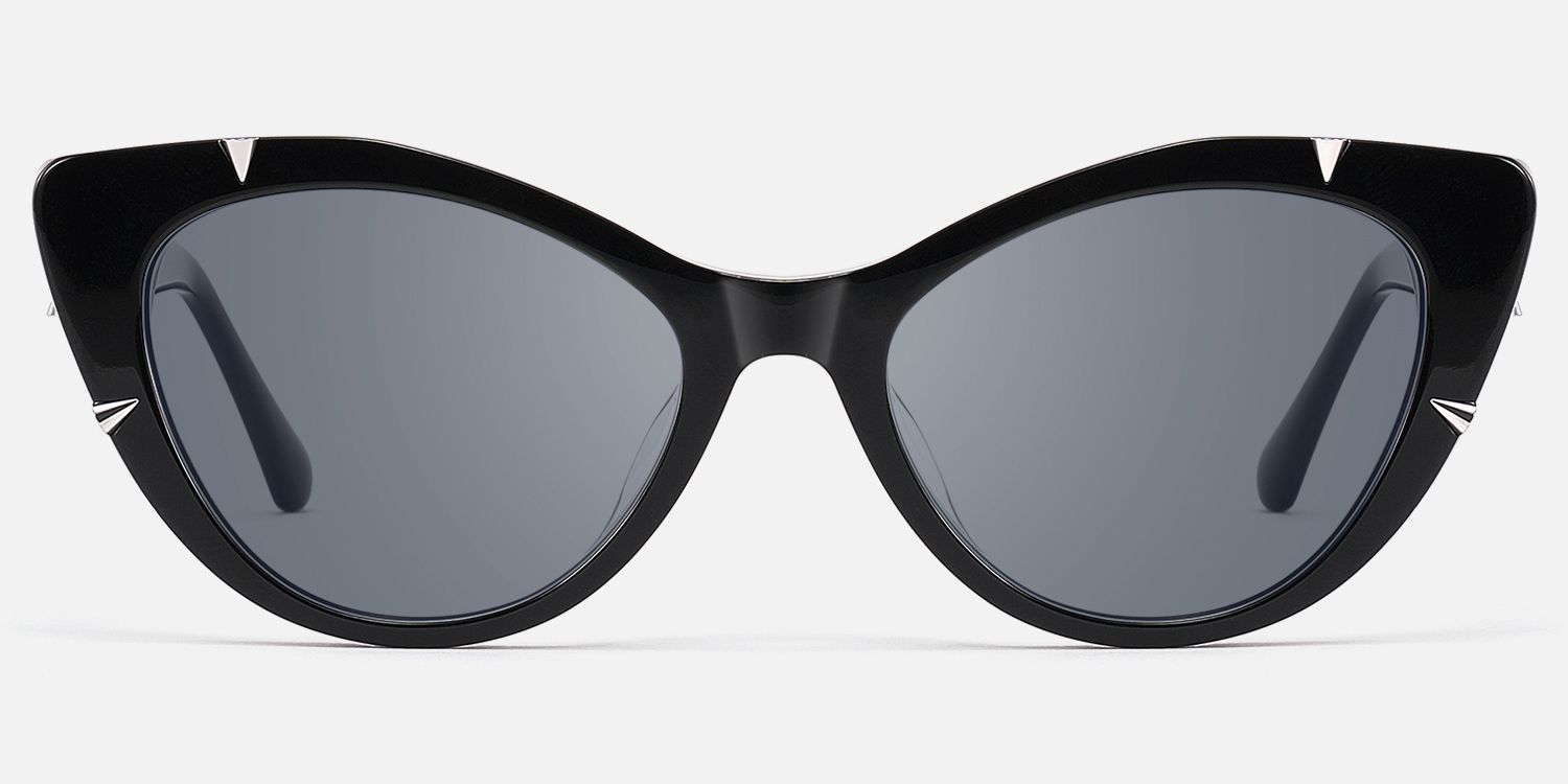 Slay - Cat Eye Black Glasses with Rivets | Vooglam