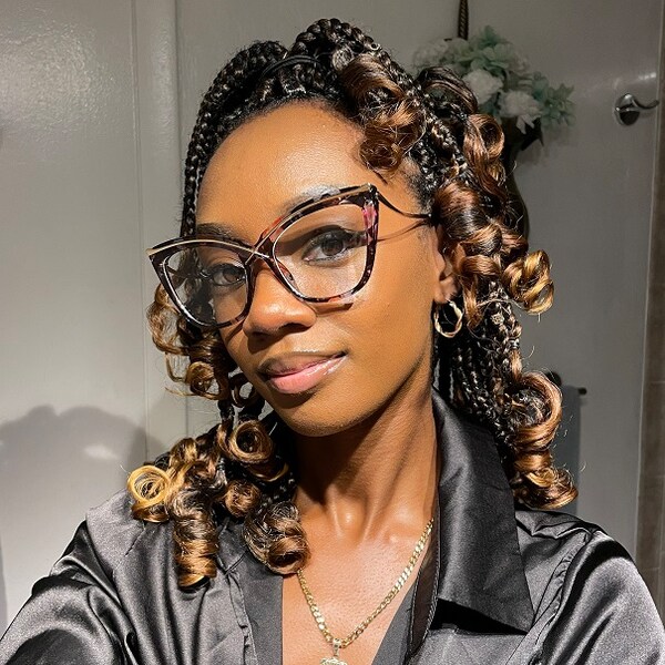 Janina - Cat Eye Floral Eyeglasses | Vooglam